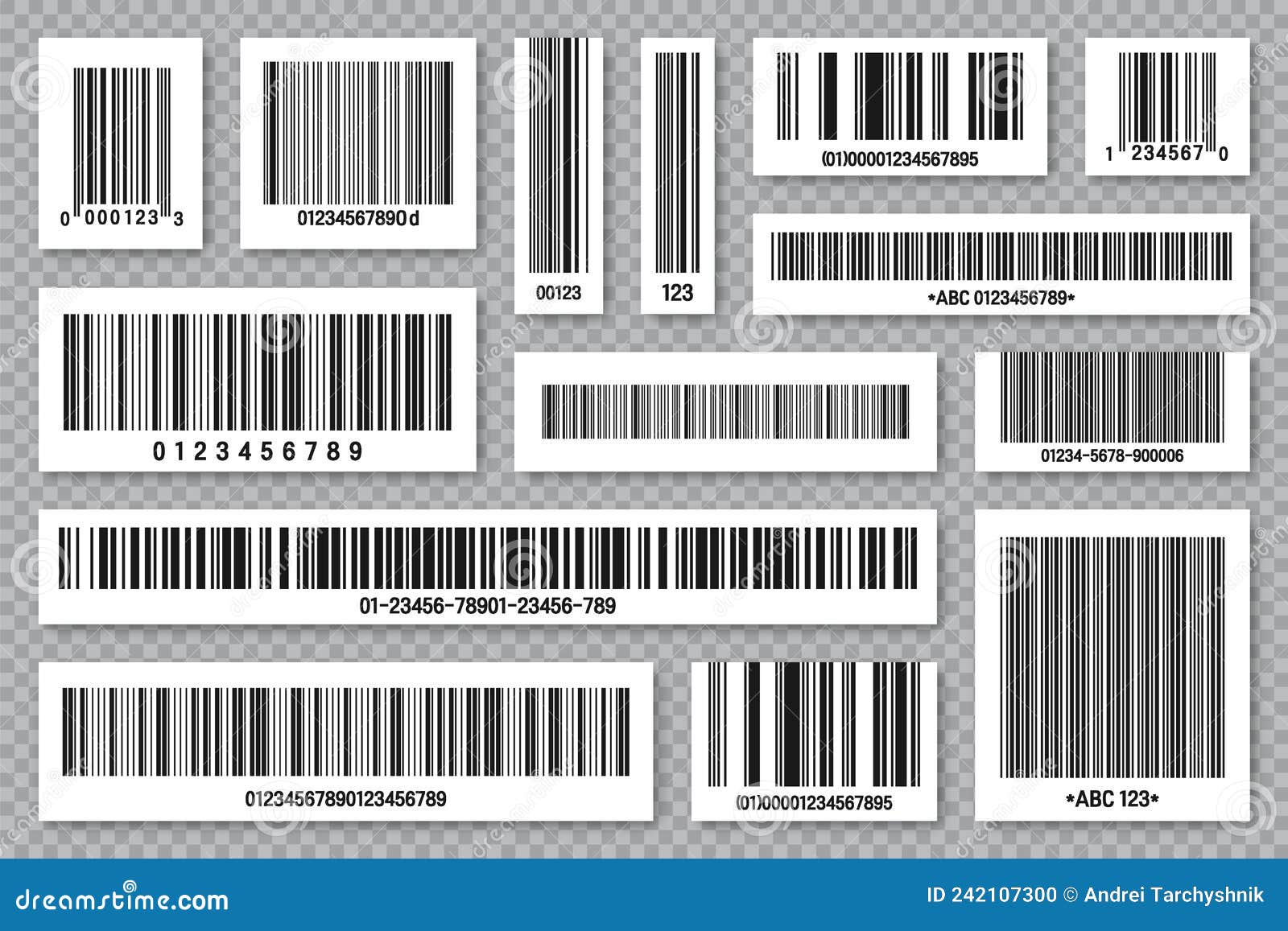 Set of Product Barcodes. Identification Tracking Code. Serial Number ...