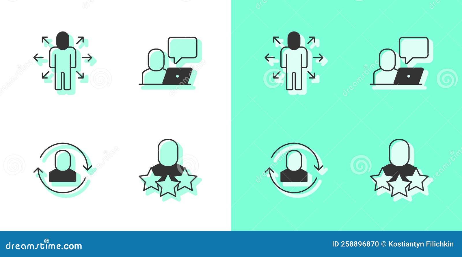 Set Productive Human, Multitasking Manager Working, Exchange and ...