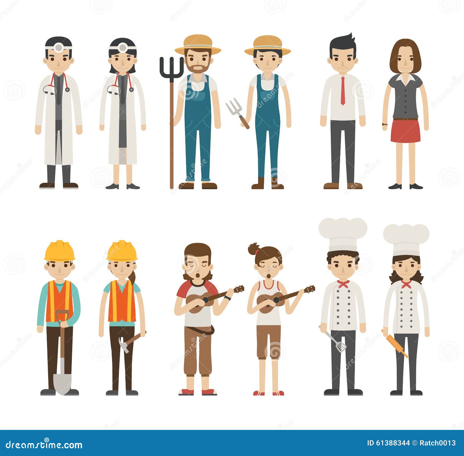 Set of Profession Characters Stock Vector - Illustration of career ...