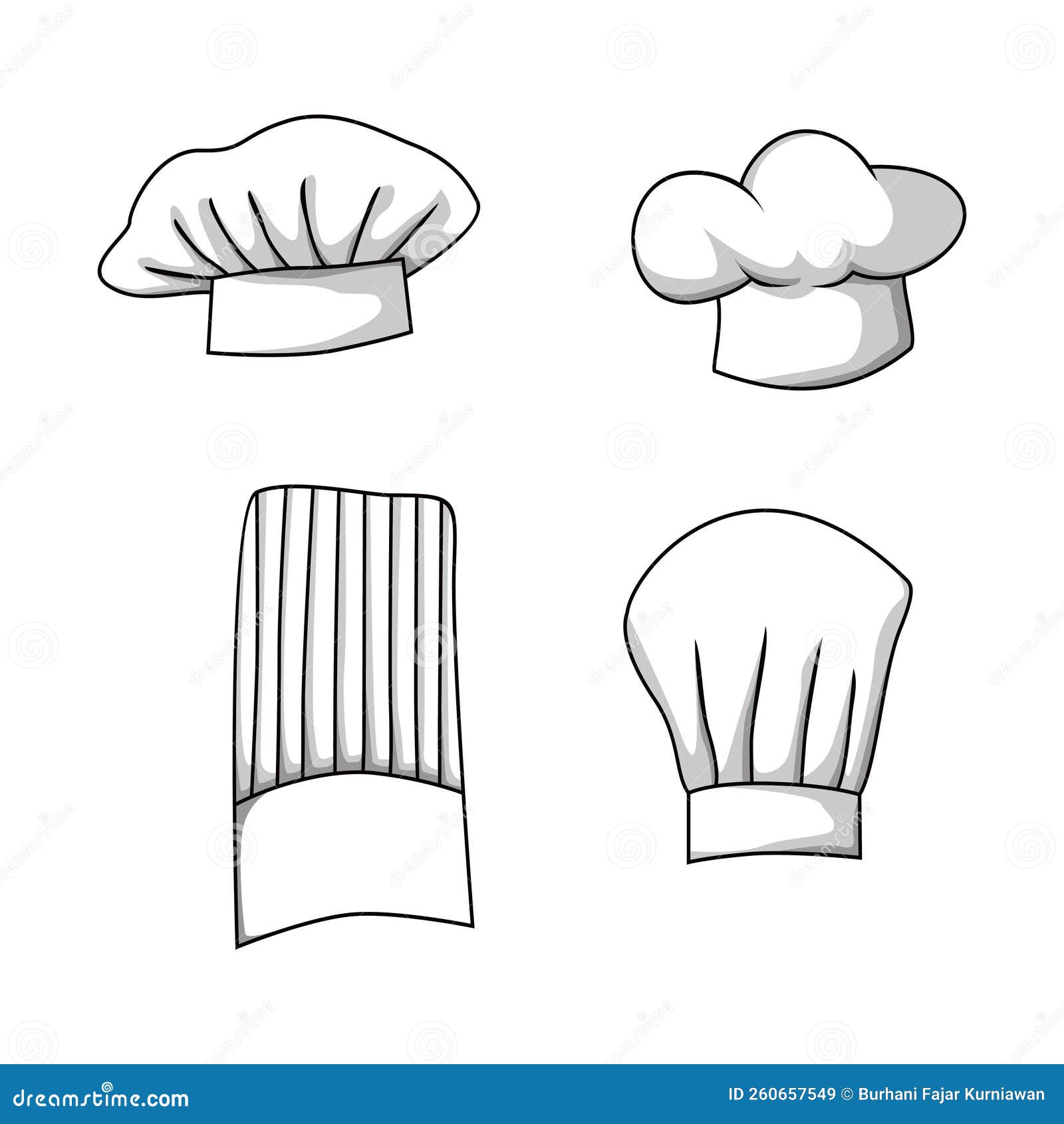Set of Professional Chef Hat Design Vector Illustration Stock Vector ...