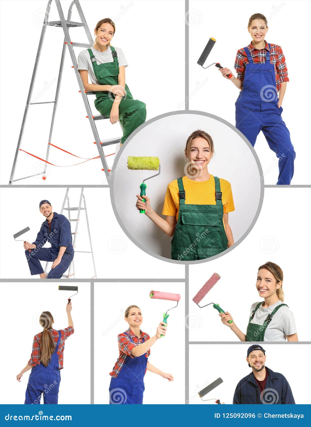 Set with Professional Decorators and Tools Stock Photo - Image of ...