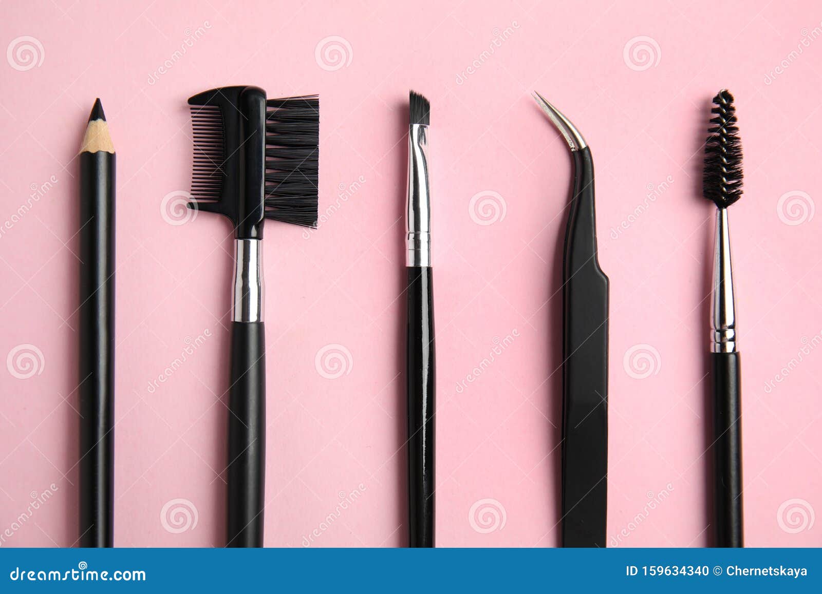 Set of Professional Eyebrow Tools on Pink Background Stock Photo ...