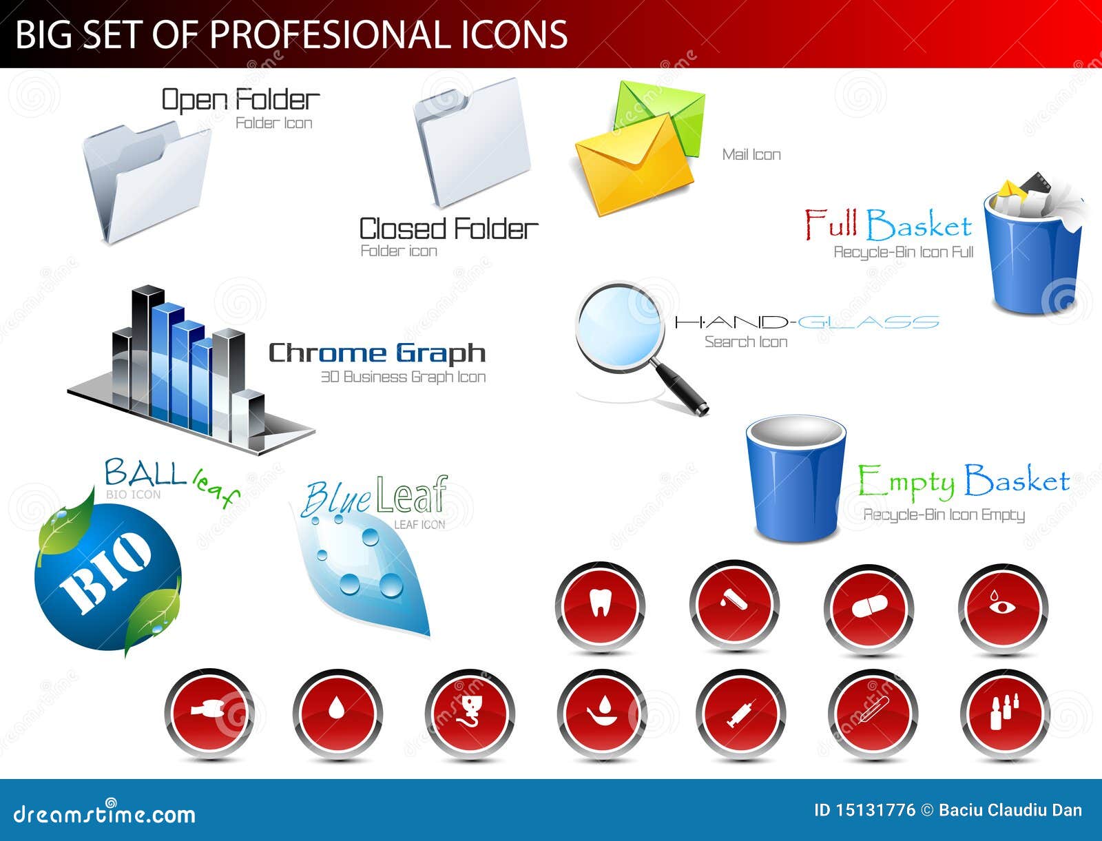 Set of professional icons. stock vector. Illustration of nature - 15131776