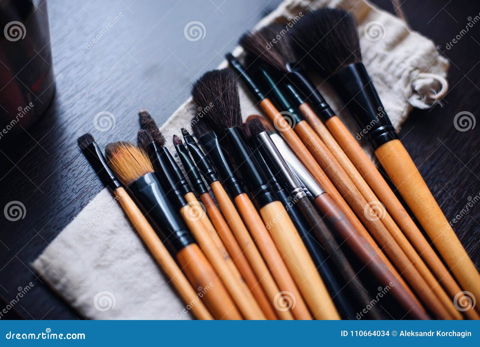 Set of Professional Makeup Brushes Stock Photo - Image of grooming ...