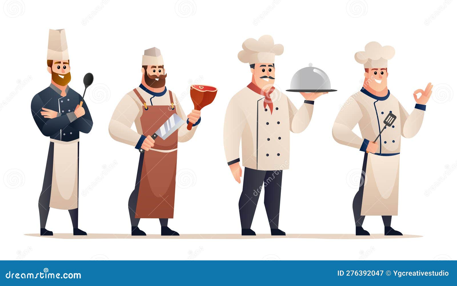 Set of Professional Chef Characters Stock Vector - Illustration of ...