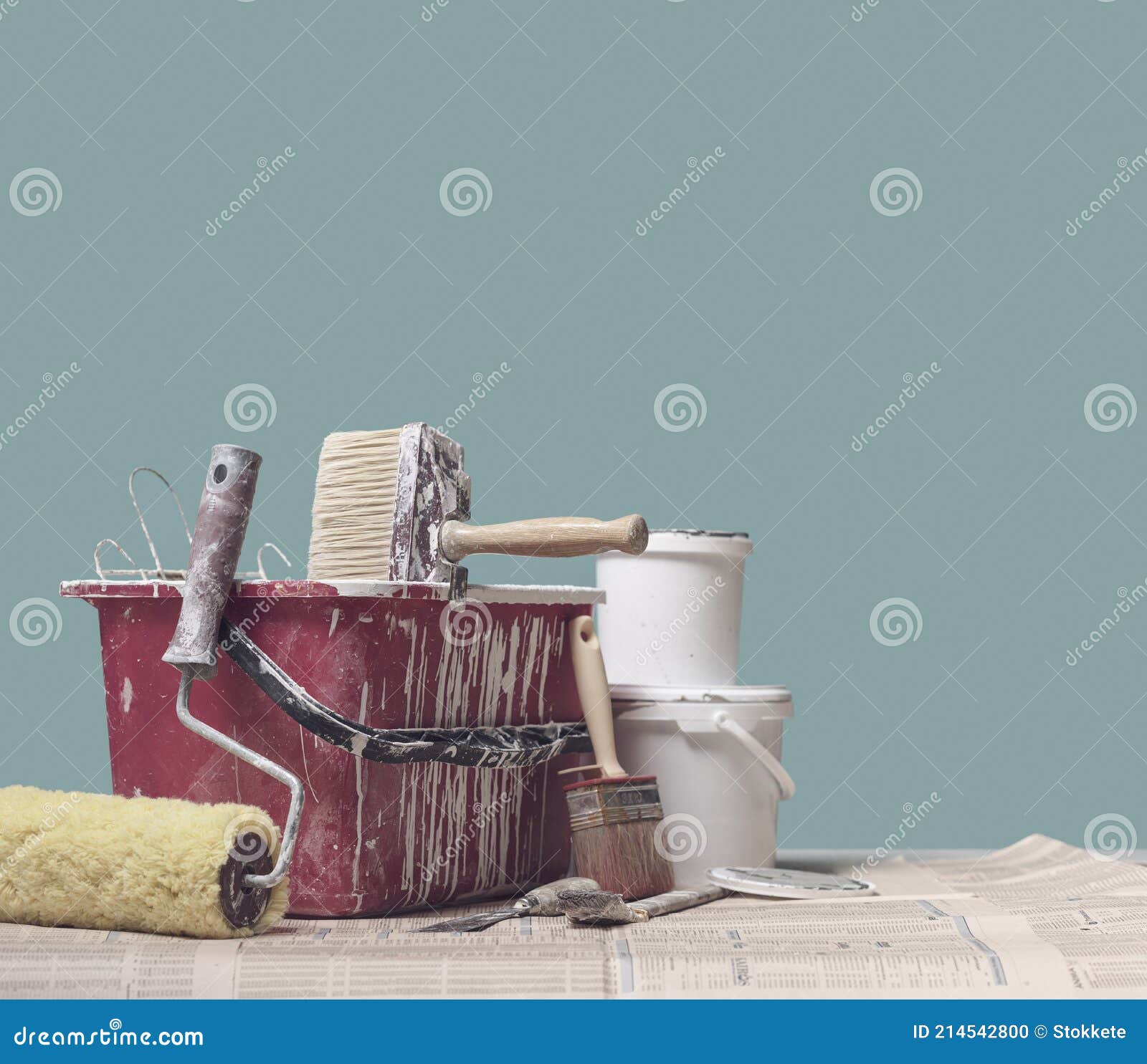 Set of Professional Painter Tools Stock Photo - Image of home, renewal ...
