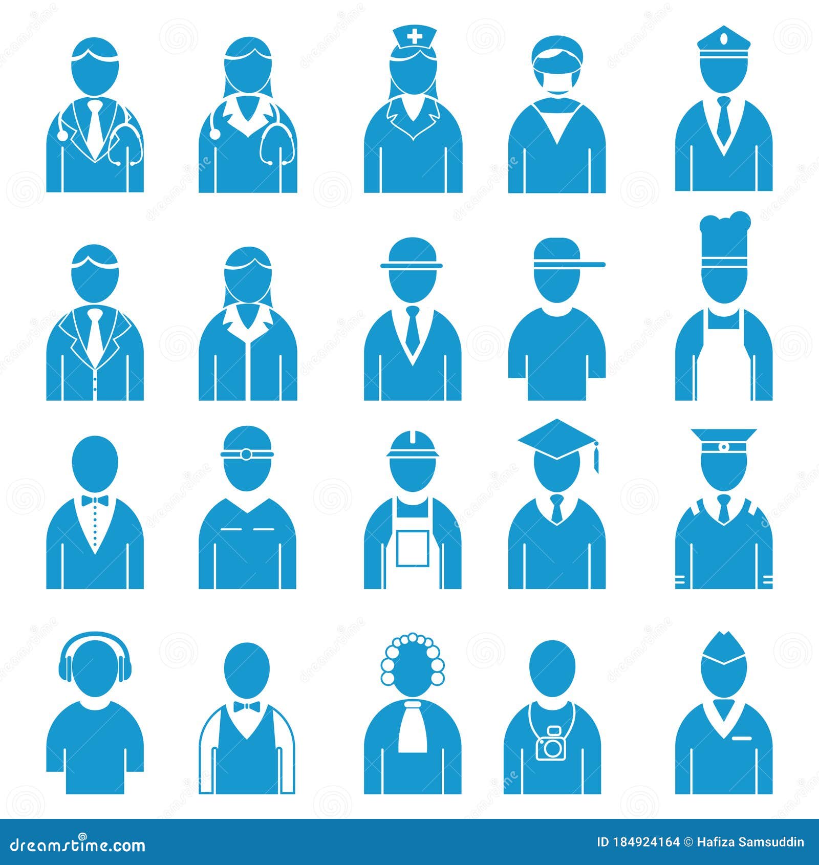 Set of Professional People. Vector Illustration Decorative Background ...