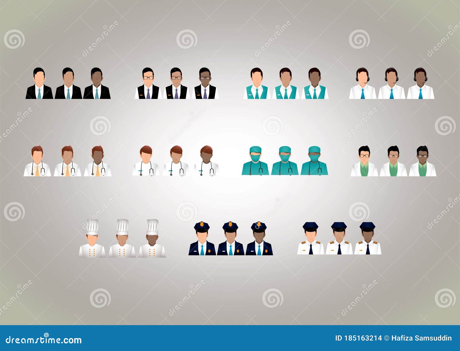 Set of Professional People. Vector Illustration Decorative Design Stock ...