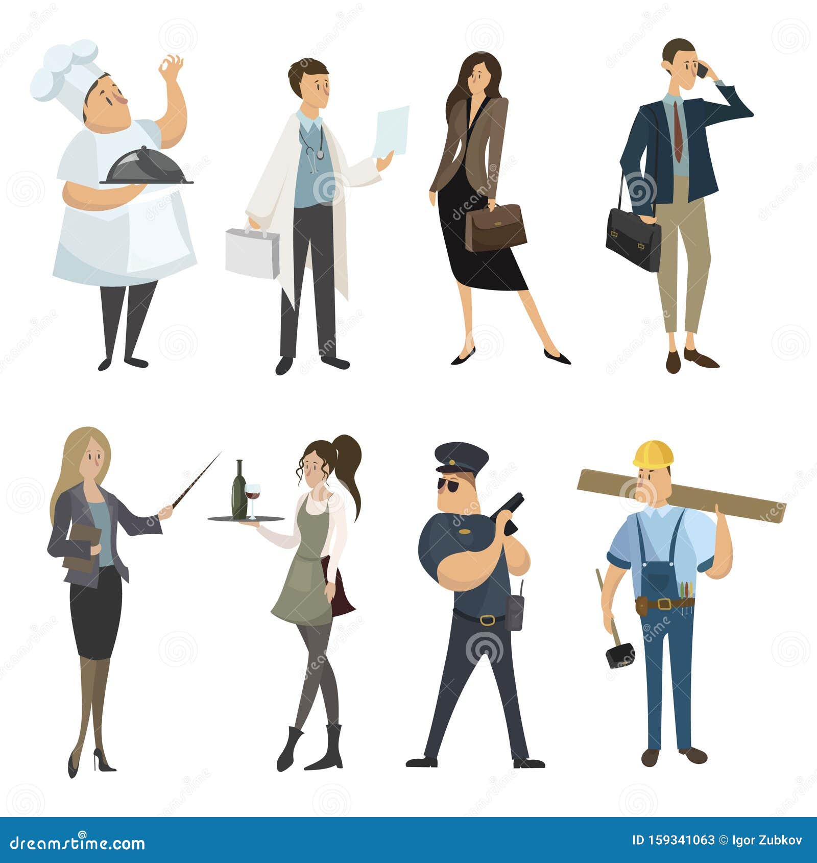 Set of Professions. Collection of Cartoon Professions. Vector ... Set of Professions. Collection of Cartoon Professions. Vector ...