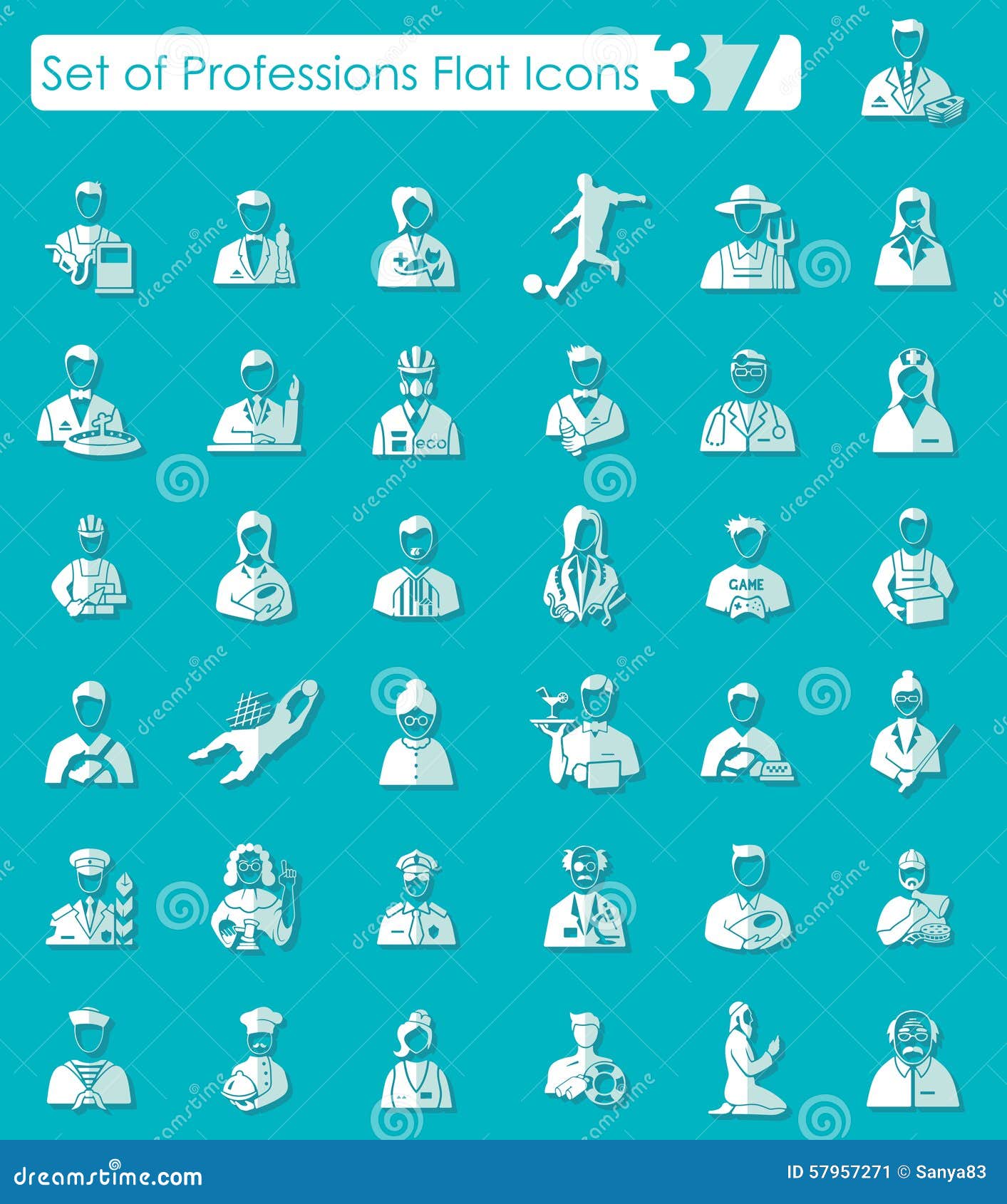 Set of professions icons stock vector. Illustration of manager - 57957271