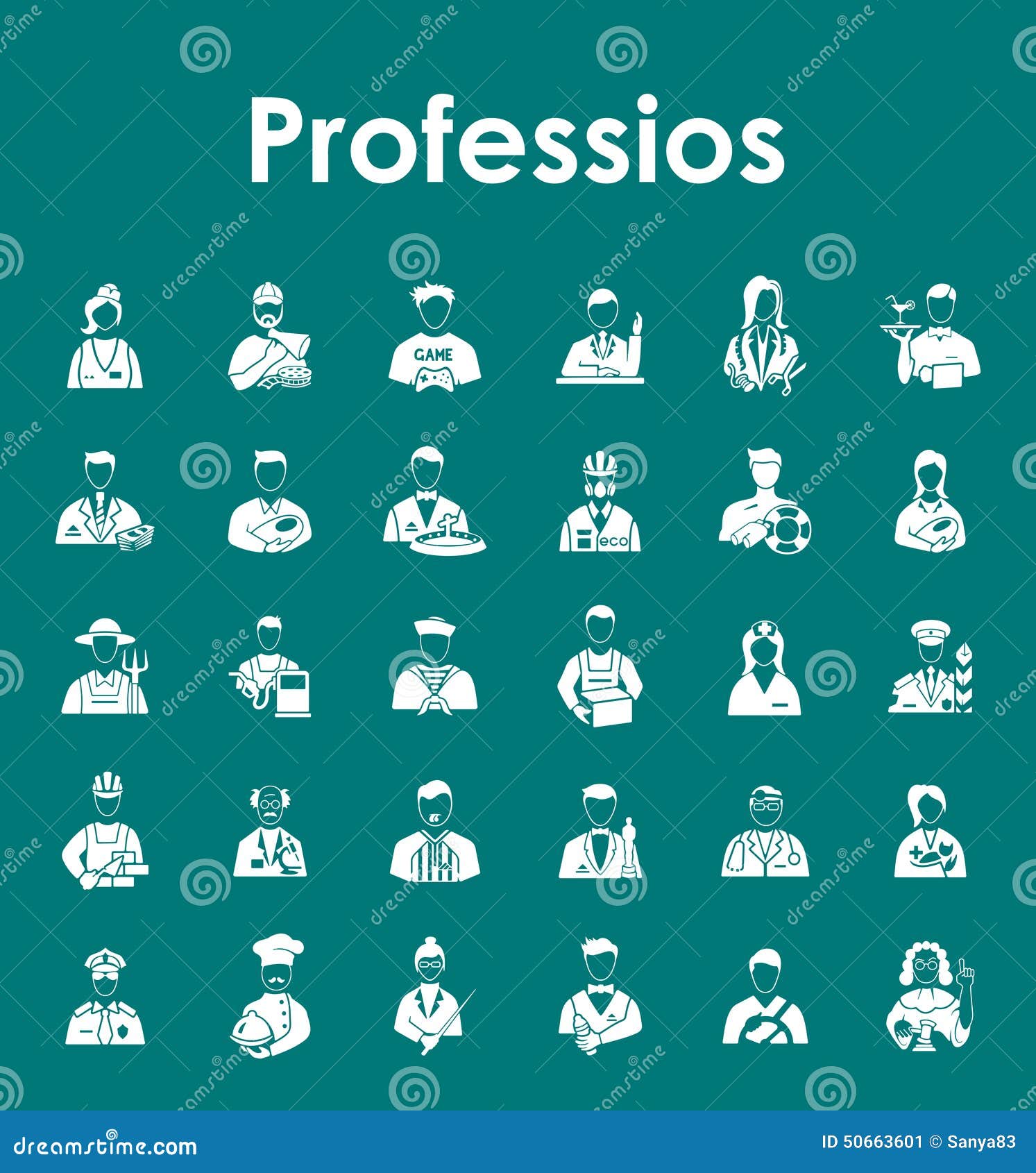 Set of Professions Simple Icons Stock Vector - Illustration of design ...