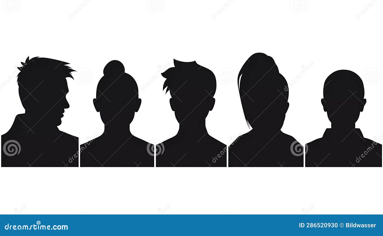 Set of Profile Avatar Icon Silhouettes. Generative Ai Design Concept ...