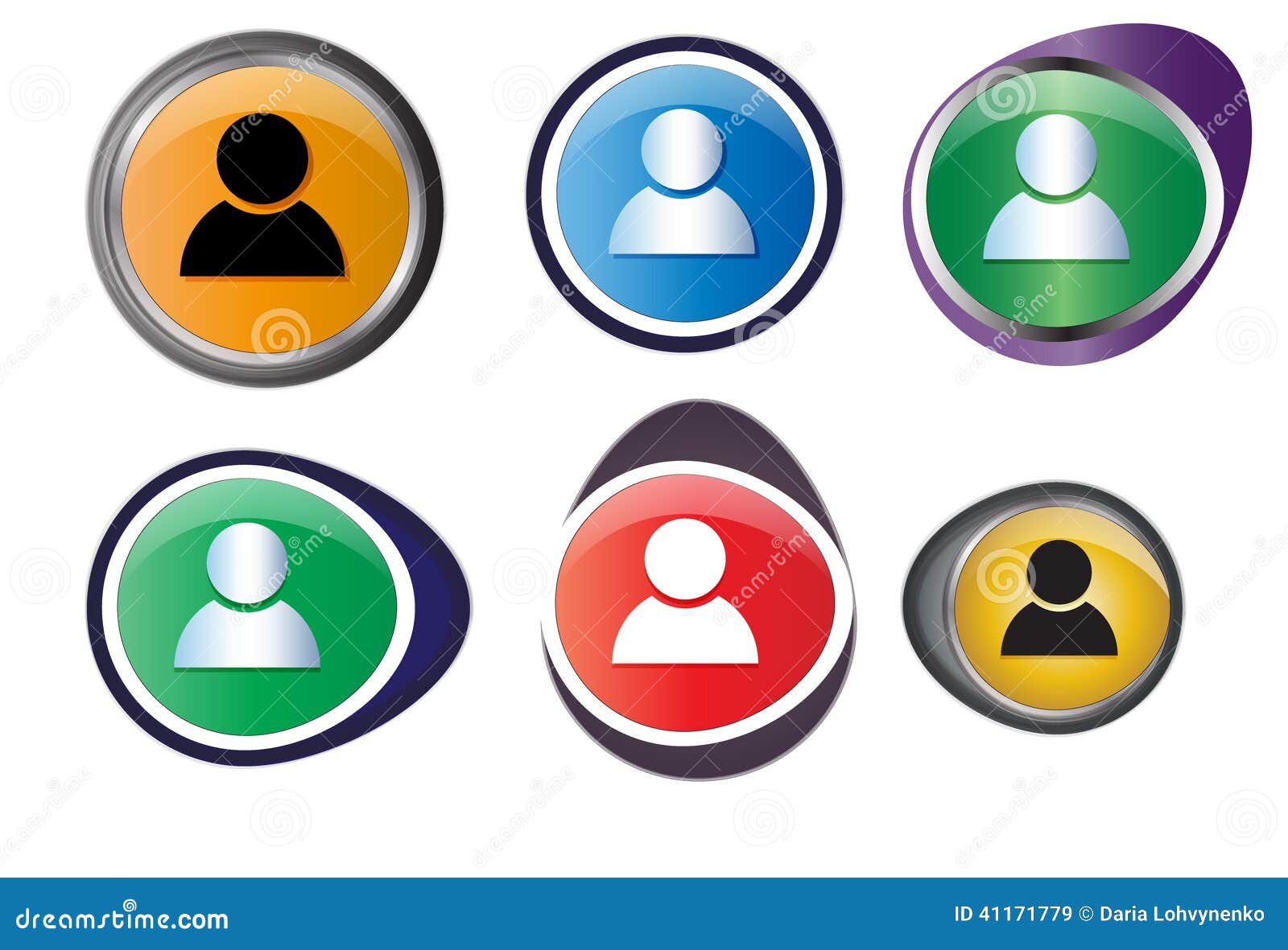 Set of profile buttons stock vector. Illustration of highlight - 41171779