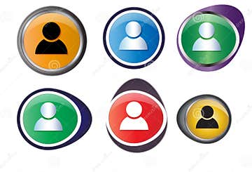 Set of profile buttons stock vector. Illustration of highlight - 41171779