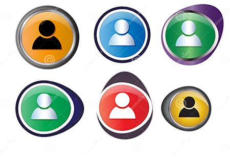 Set of profile buttons stock vector. Illustration of highlight - 41171779