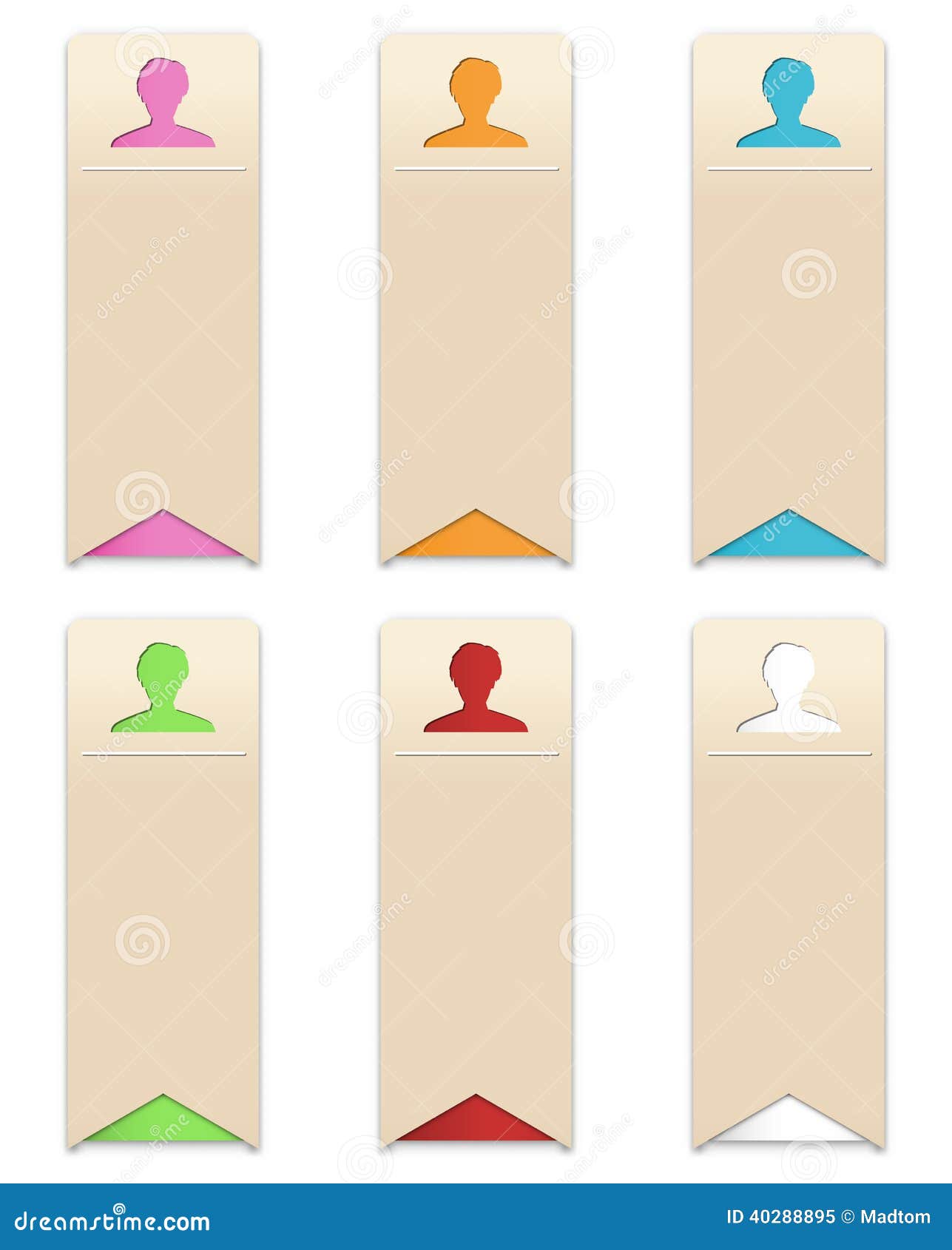 Set With Templates Head Border Frame Elements In Realistic Vector ...