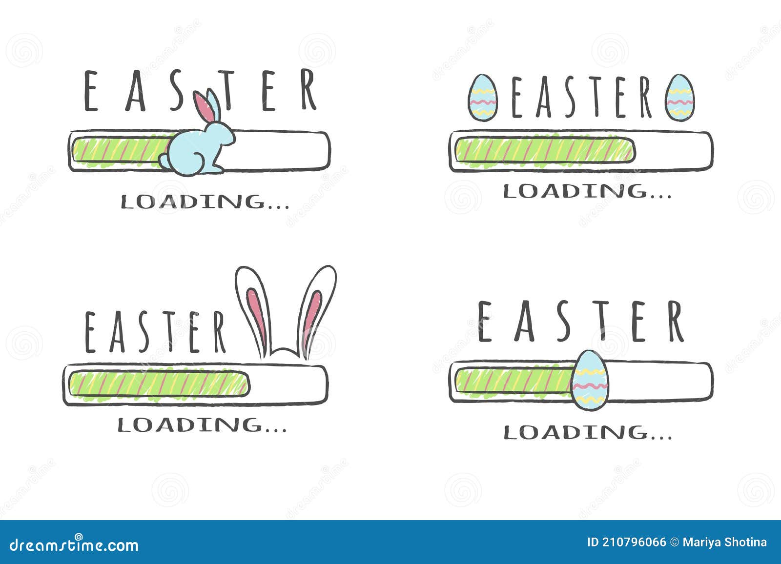 Set Of Sketchy Progress Bars With Different Inscriptions. Better Days ...