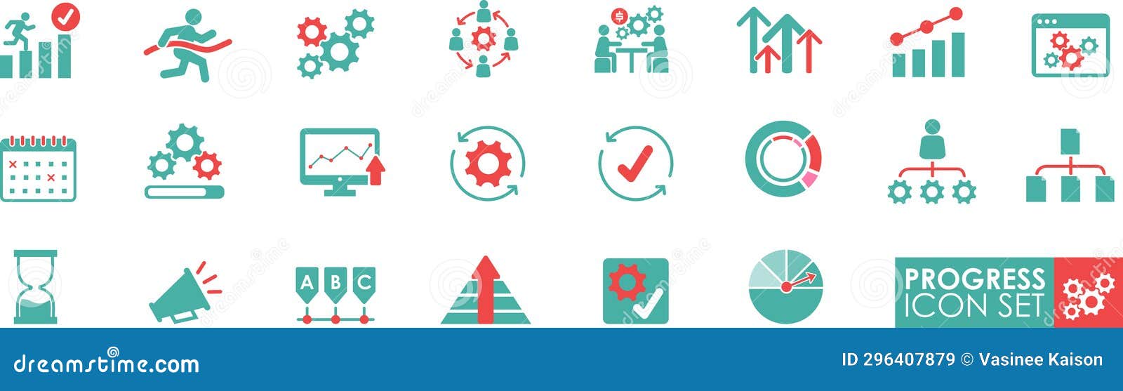 Set of Progress Icons. it Contains Performance, Gain, Improvement ...