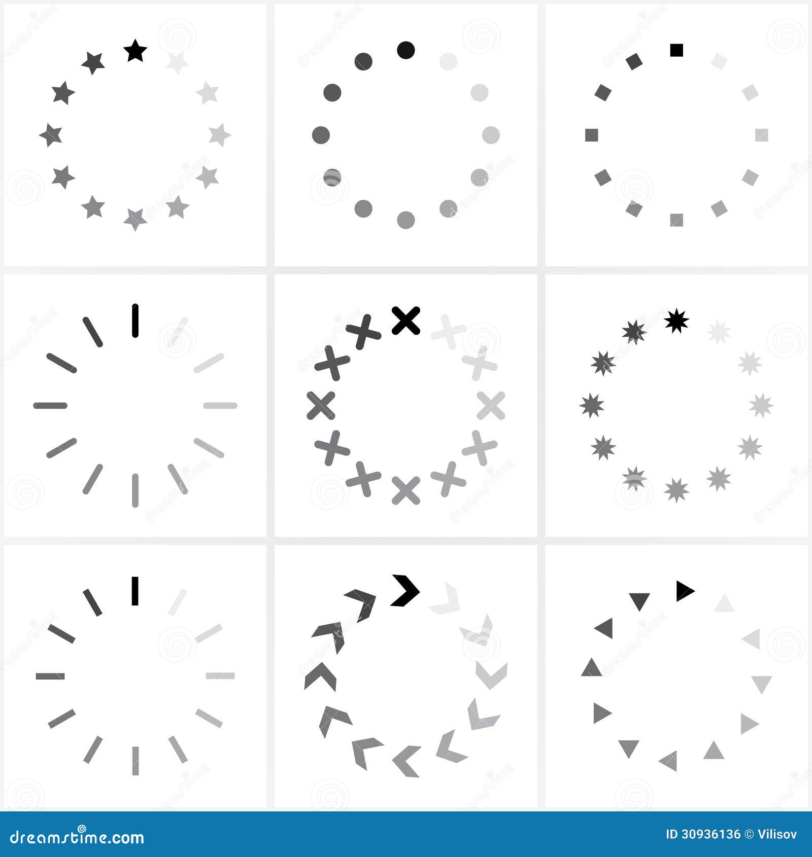 Set of progress indicators stock vector. Illustration of pointer - 30936136