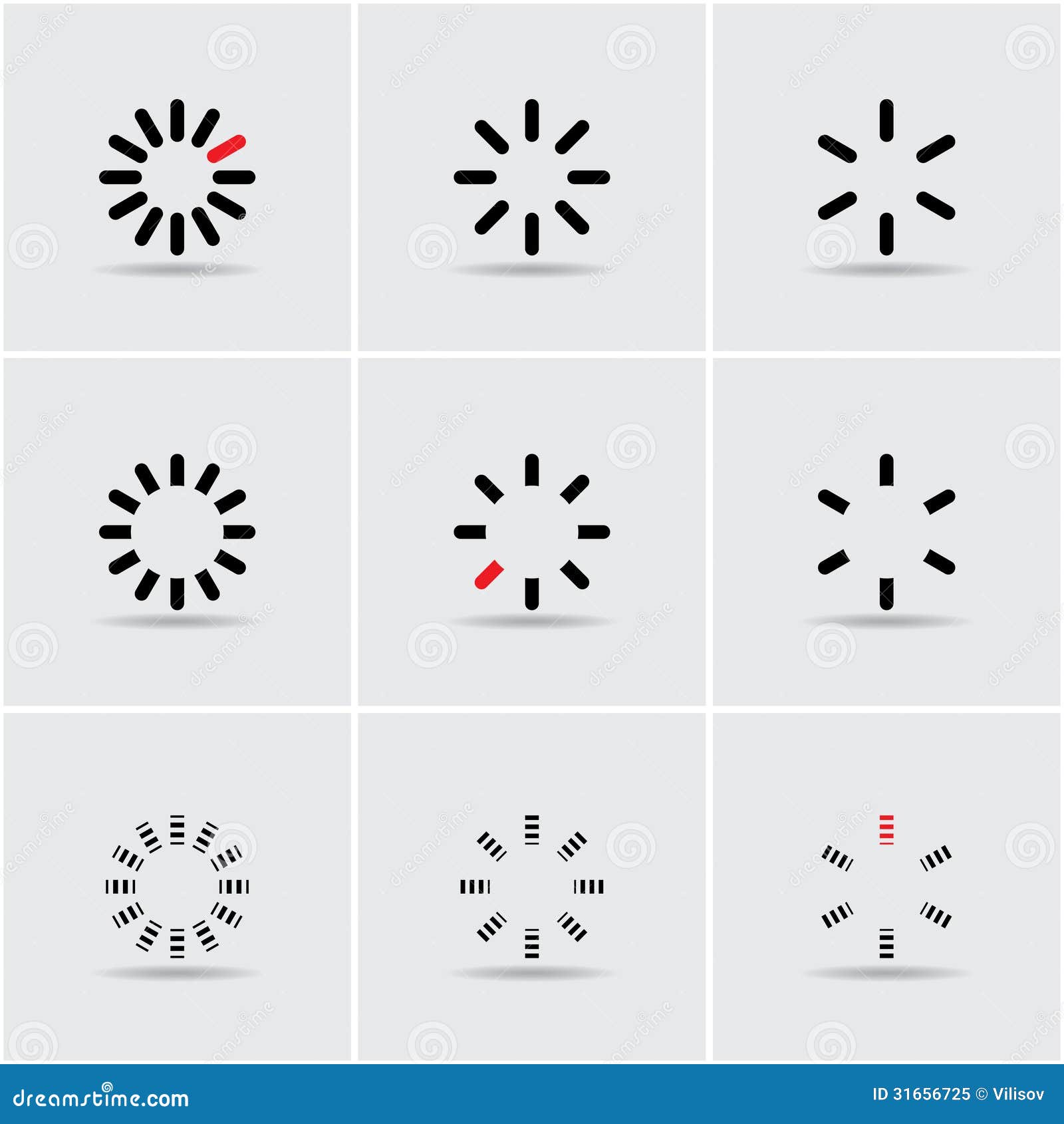 Set of progress indicators stock vector. Illustration of gauge - 31656725