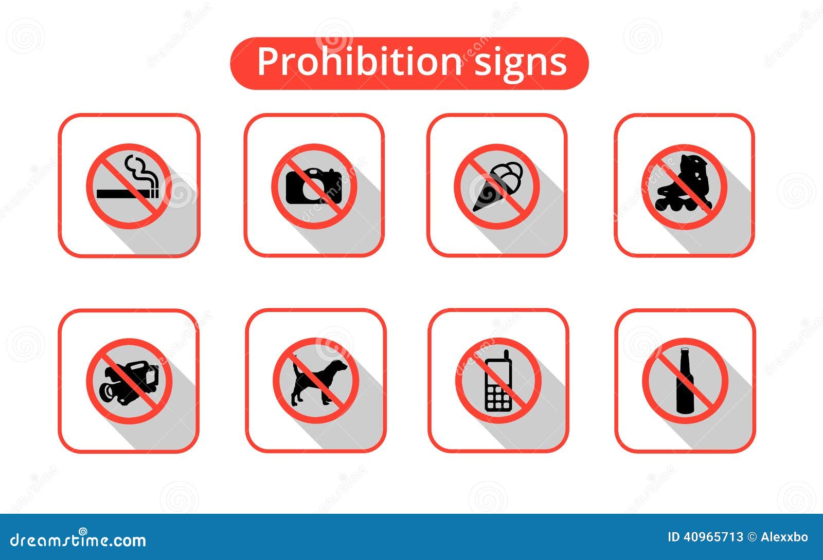 Set Prohibited Signs stock vector. Illustration of impossible - 40965713