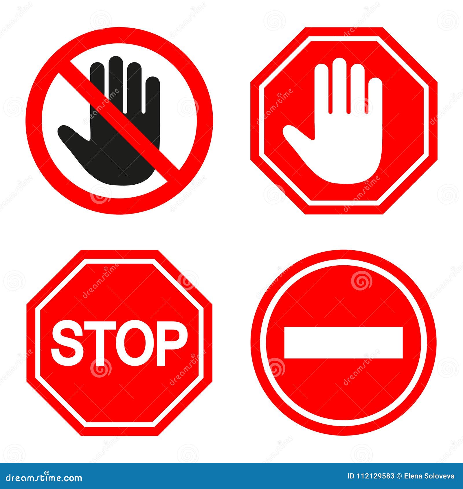 Set of Prohibiting Sign. Signs of Stop on White Background Stock Vector ...