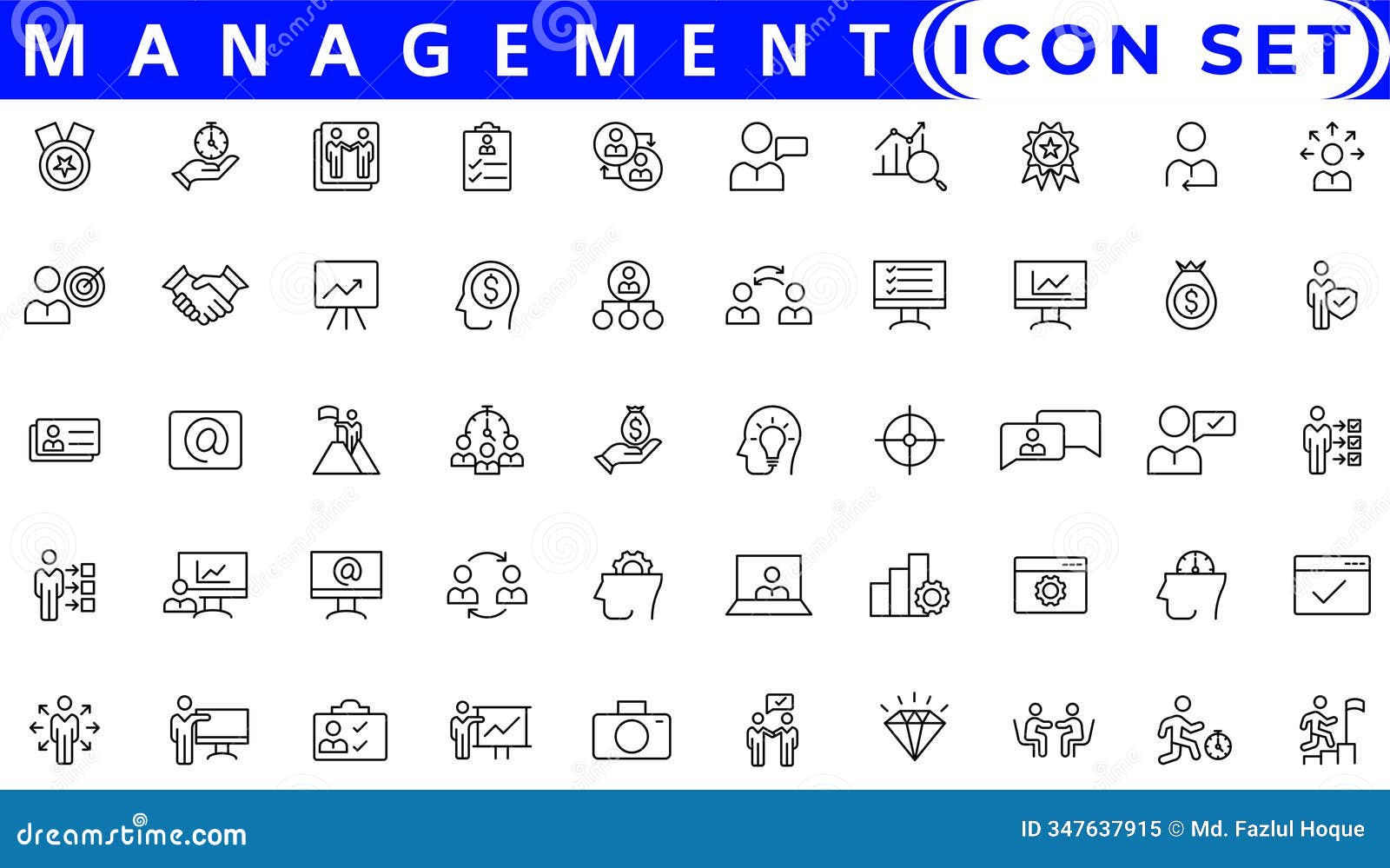 Set of Project Management Icons. Simple Line Art Style Icons Pack ...