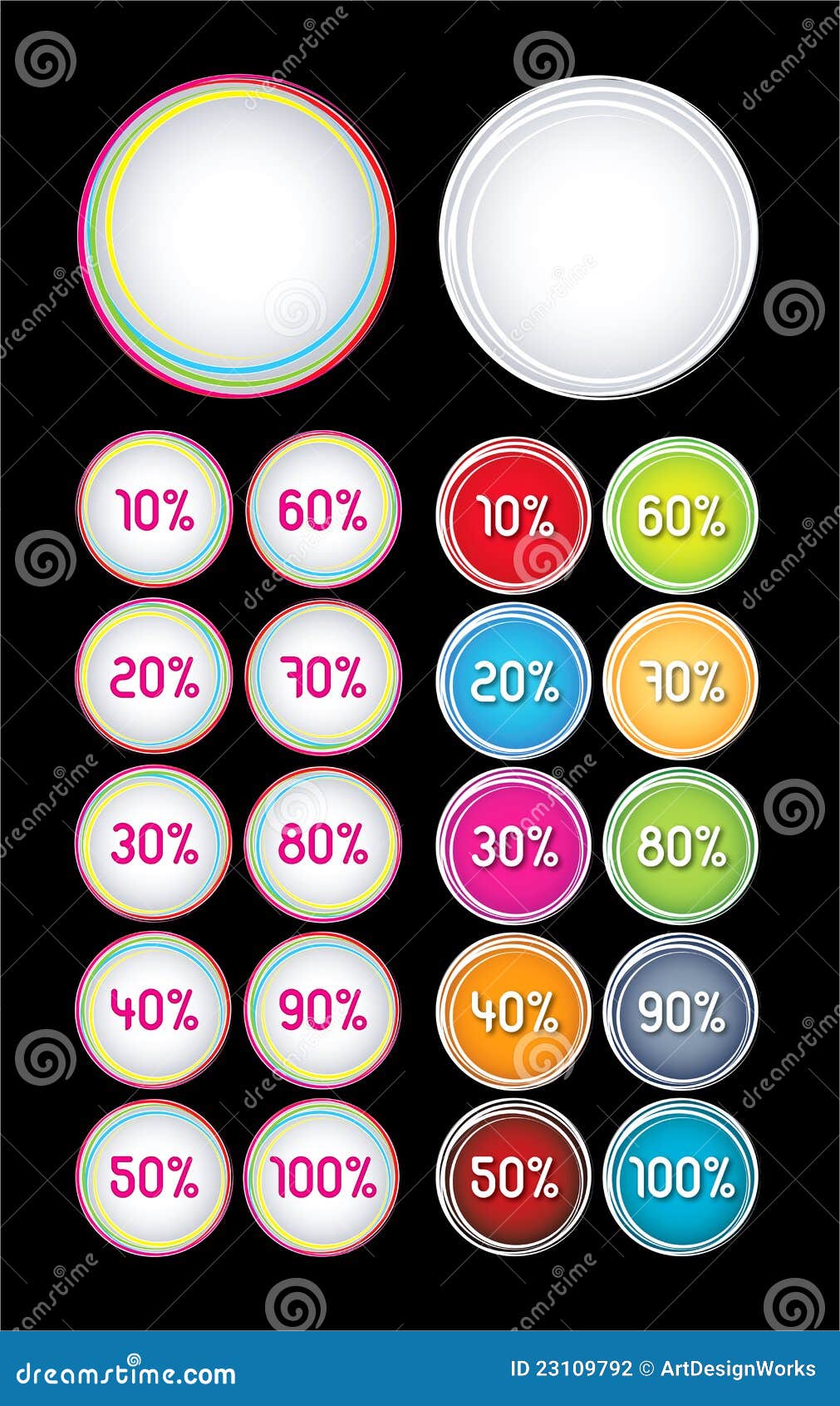 Set of promo badges stock illustration. Illustration of round - 23109792