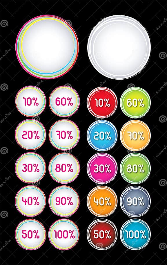 Set of promo badges stock illustration. Illustration of round - 23109792