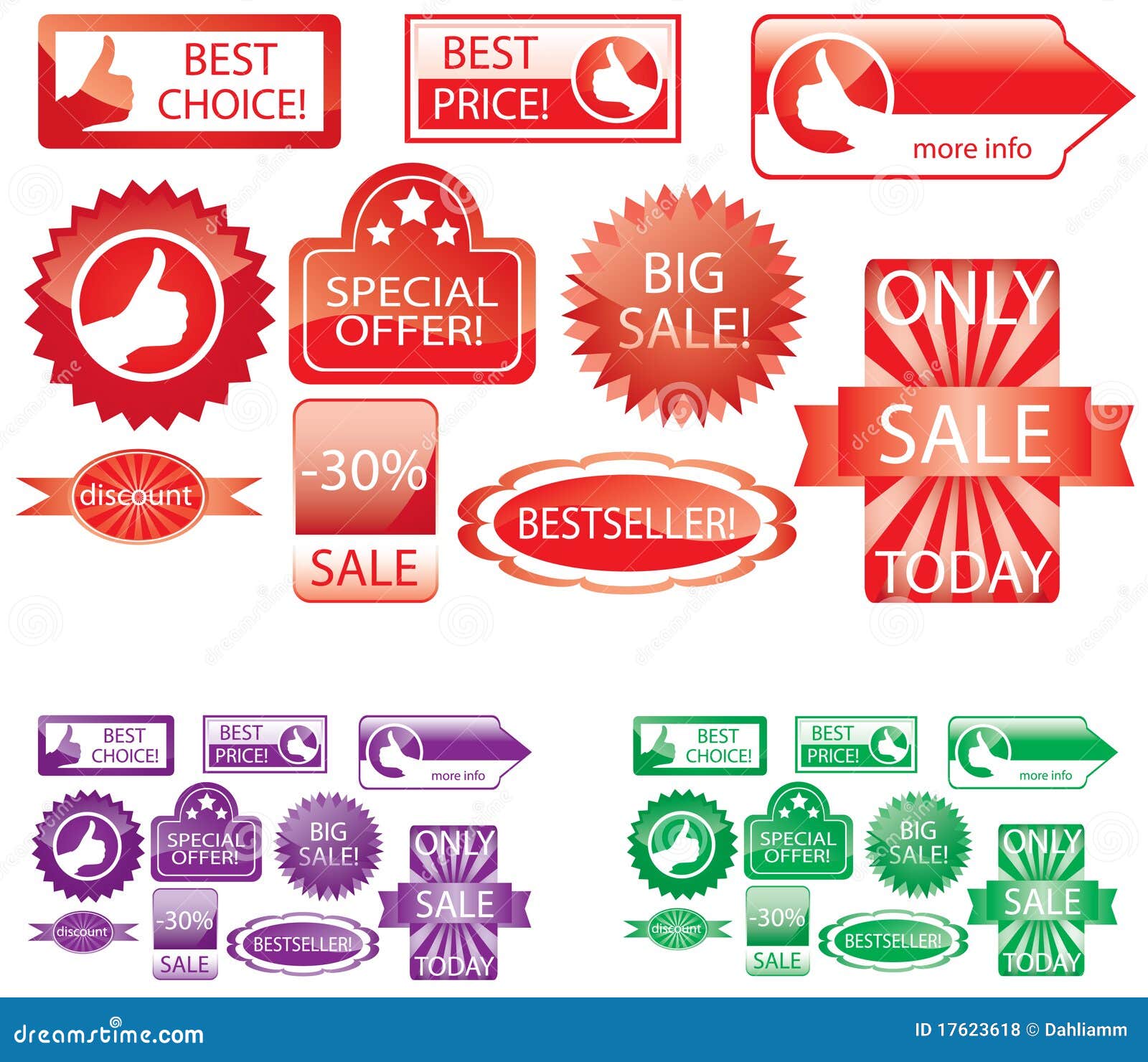 Set of promo stickers stock vector. Illustration of promotion - 17623618