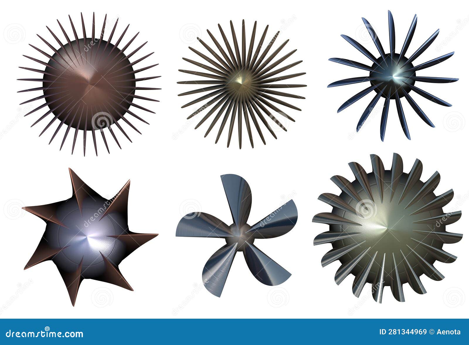 Set of Propellers for Design Project Stock Illustration - Illustration ...