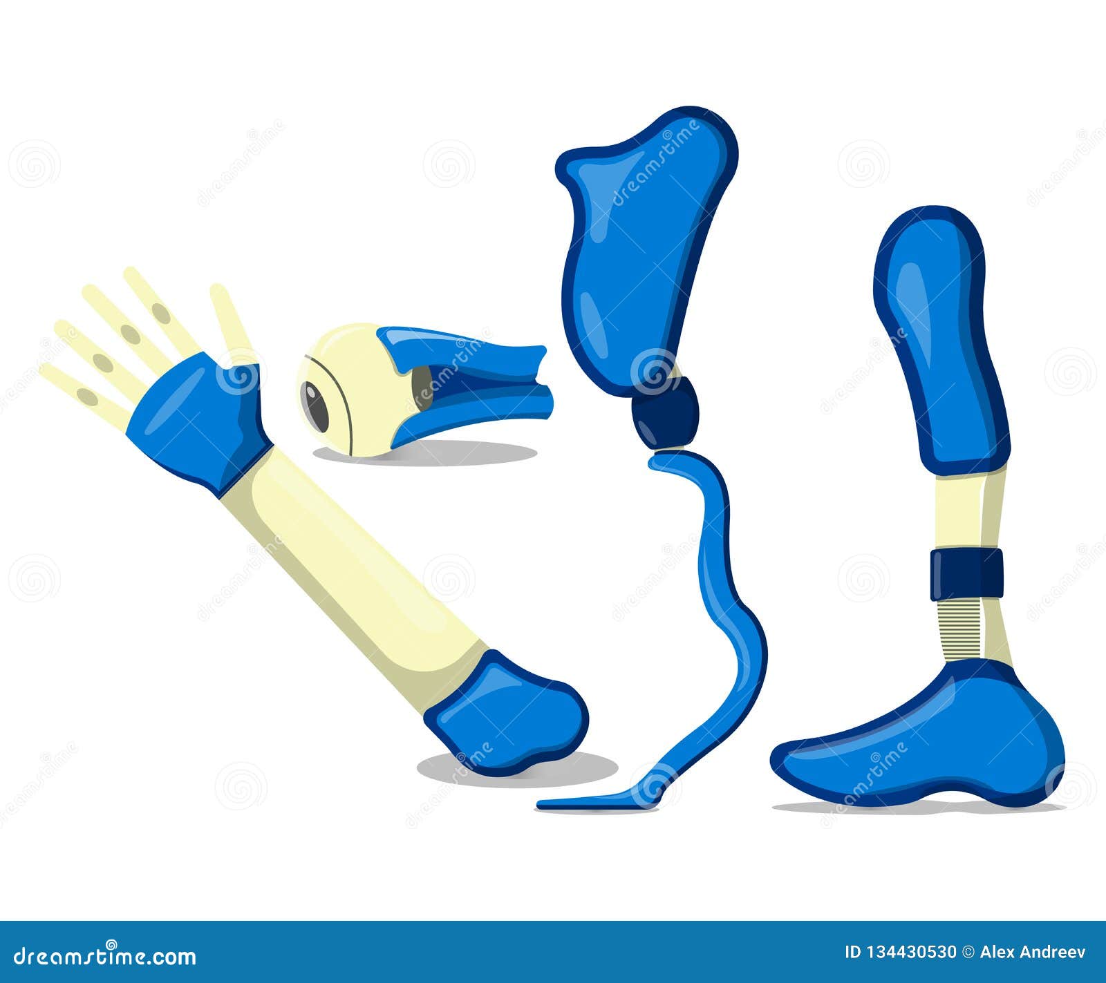 Set of Prosthesis Logo and Icon. Cyber Prosthesis Label for Web on ...