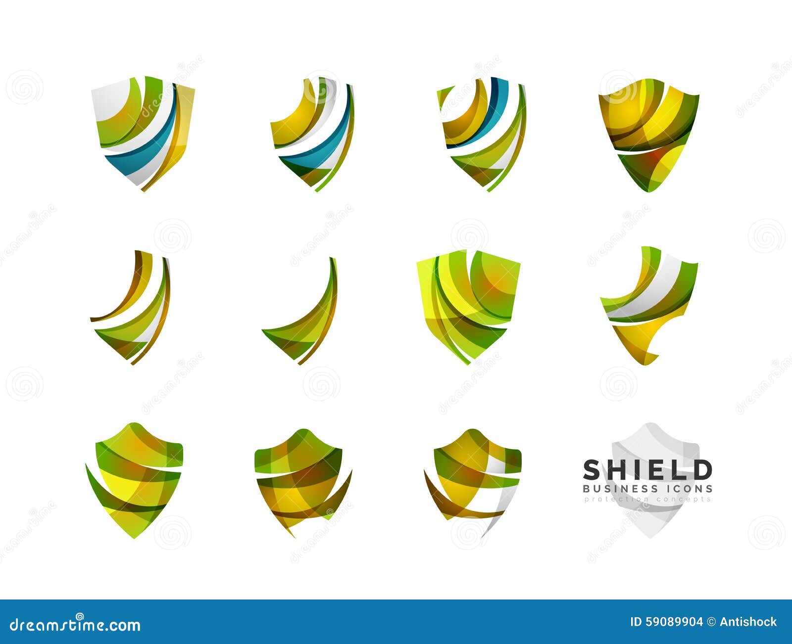 Set of Protection Shield Logo Concepts Stock Vector - Illustration of ...