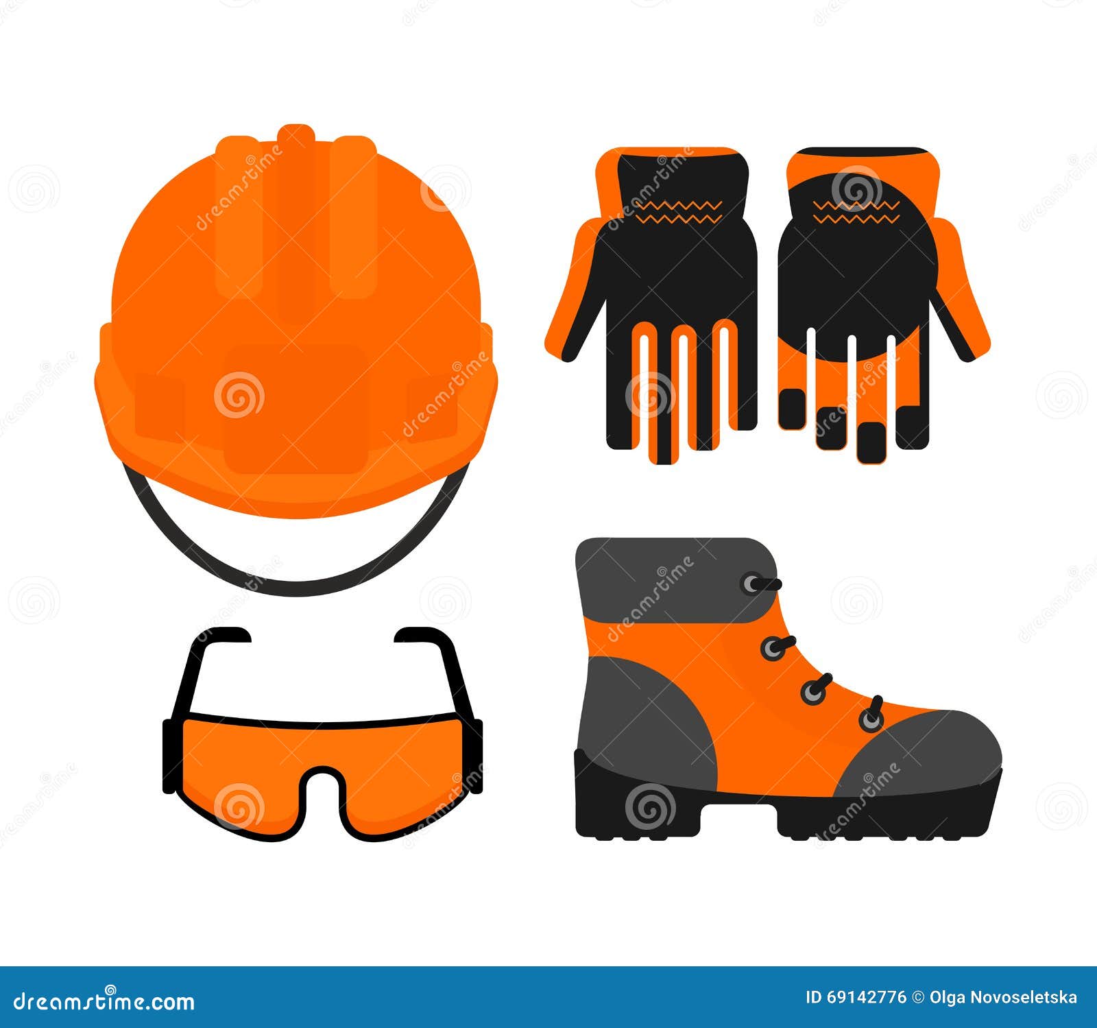 Set of protectiv work wear stock vector. Illustration of polo - 69142776