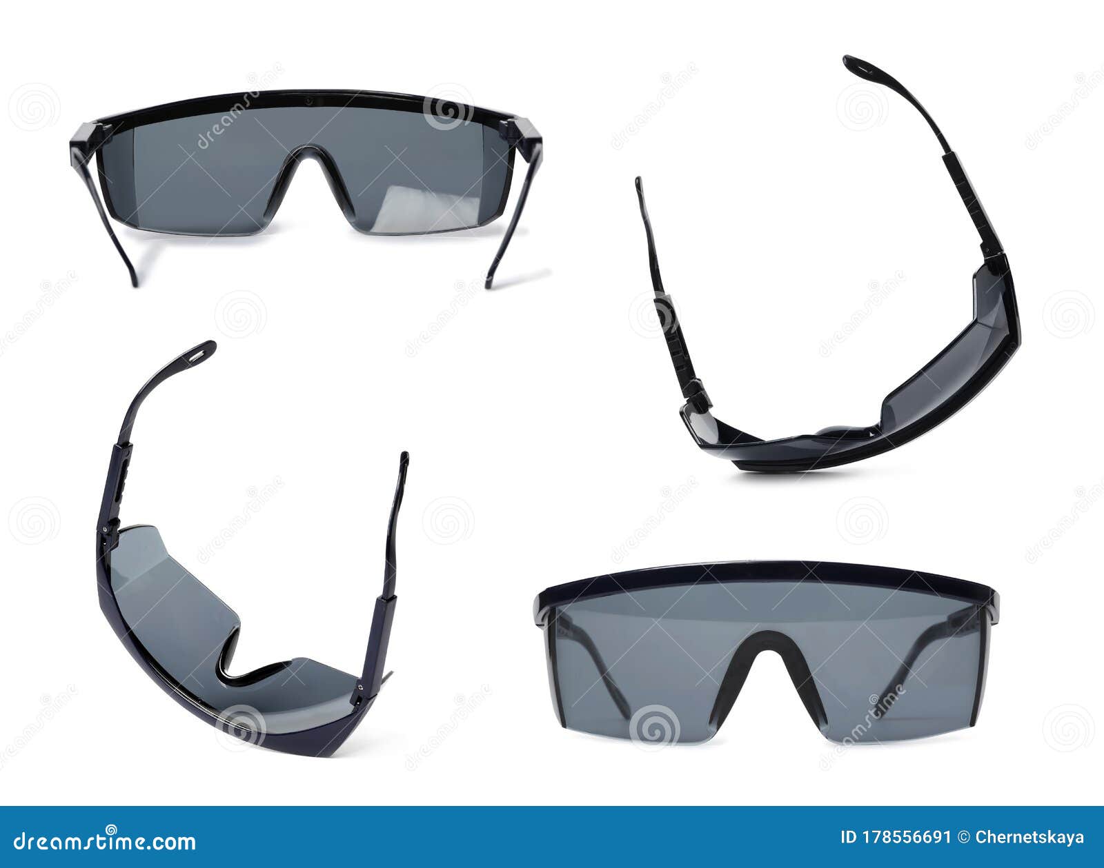 Set with Protective Goggles on Background. Construction Tool Stock ...