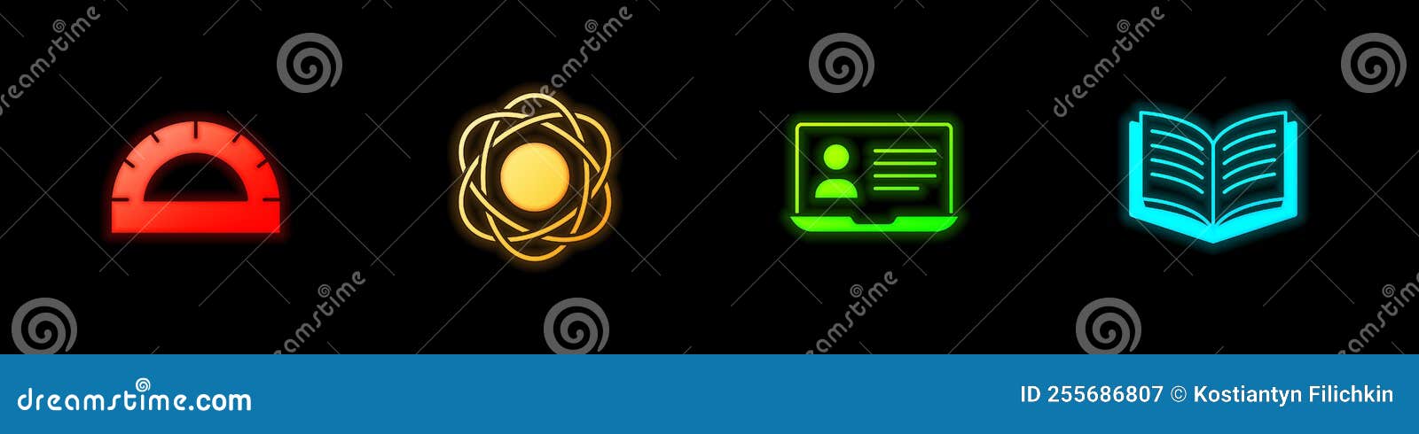Set Protractor Grid, Atom, Online Class and Open Book Icon. Vector ... Set Protractor Grid, Atom, Online Class and Open Book Icon. Vector ...