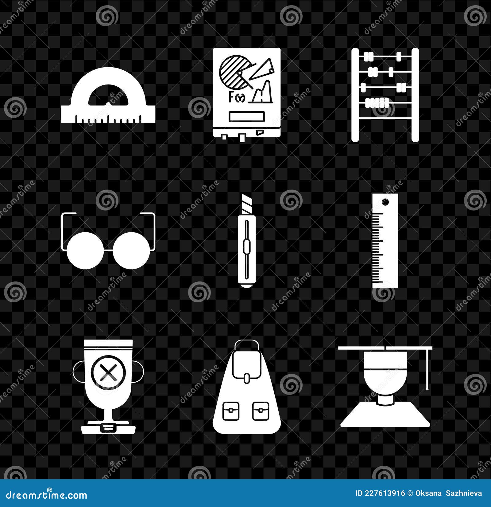 Set Protractor Grid for Measuring Degrees, Board with Graph Chart ...