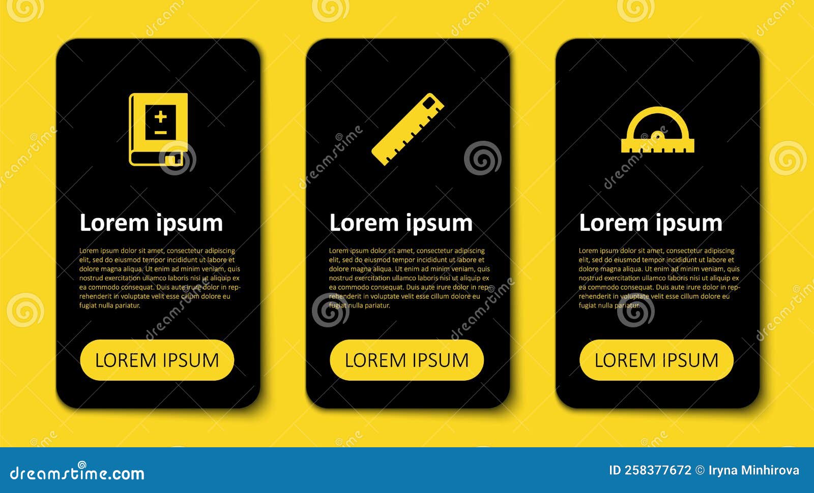 Set Protractor Grid, Ruler and Book with Mathematics. Business ...