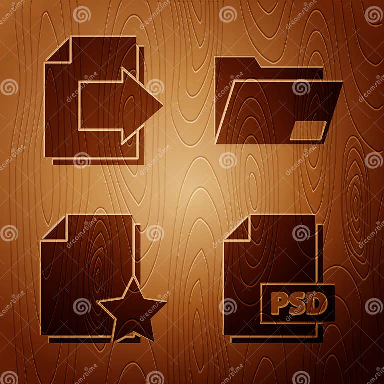 Set PSD File Document, Next Page Arrow, Document with Star and Document ...