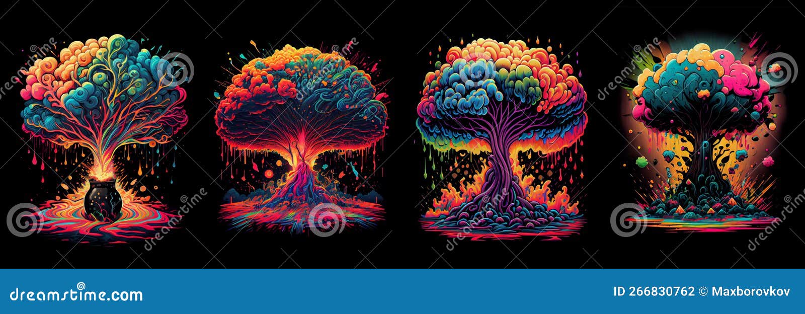 Nuclear Explosion. Vector Art Of The Atomic Bomb. Huge Mushroom Cloud ...