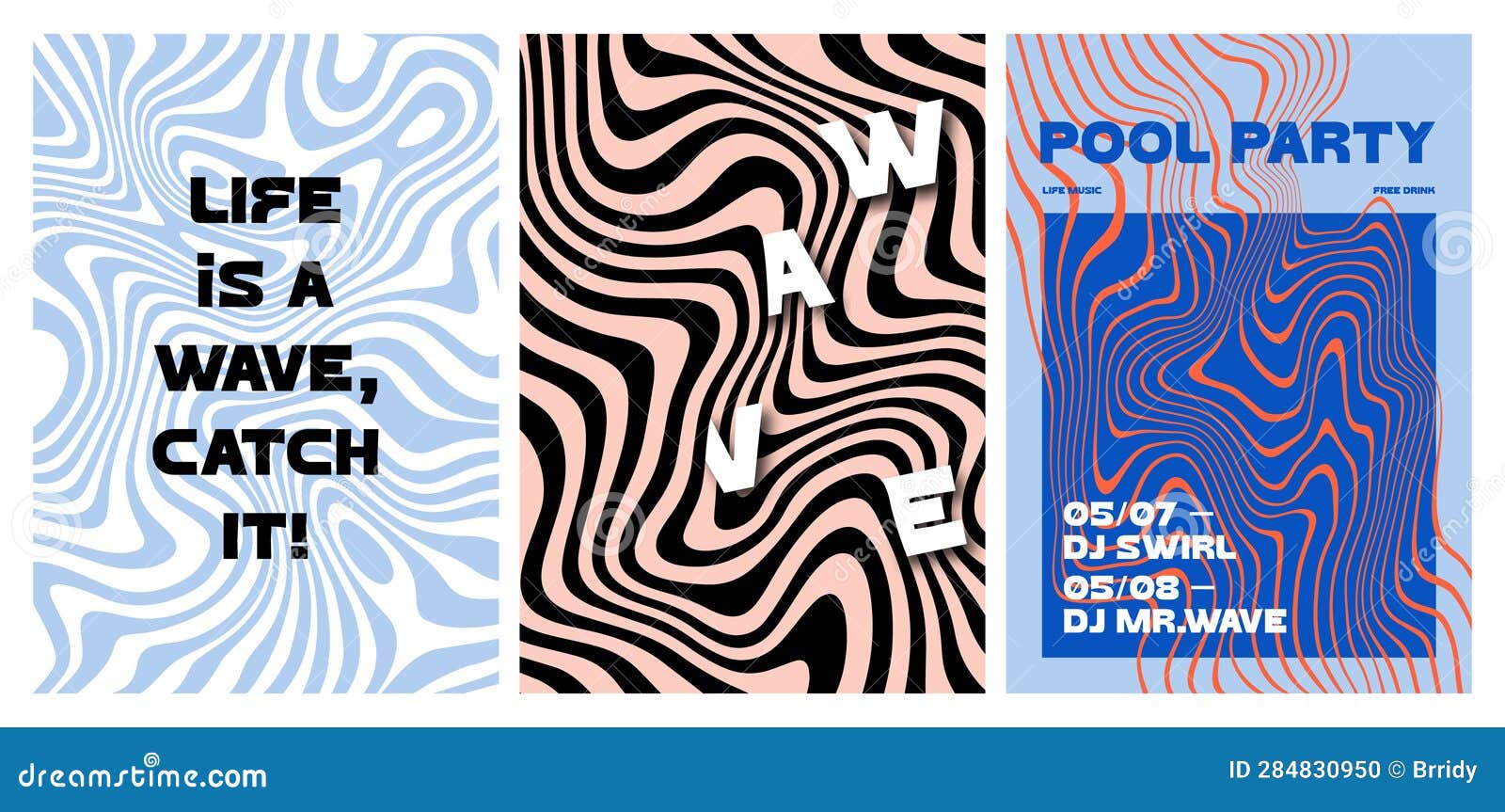 Psychedelic Posters Template Vector Set | CartoonDealer.com #218229794