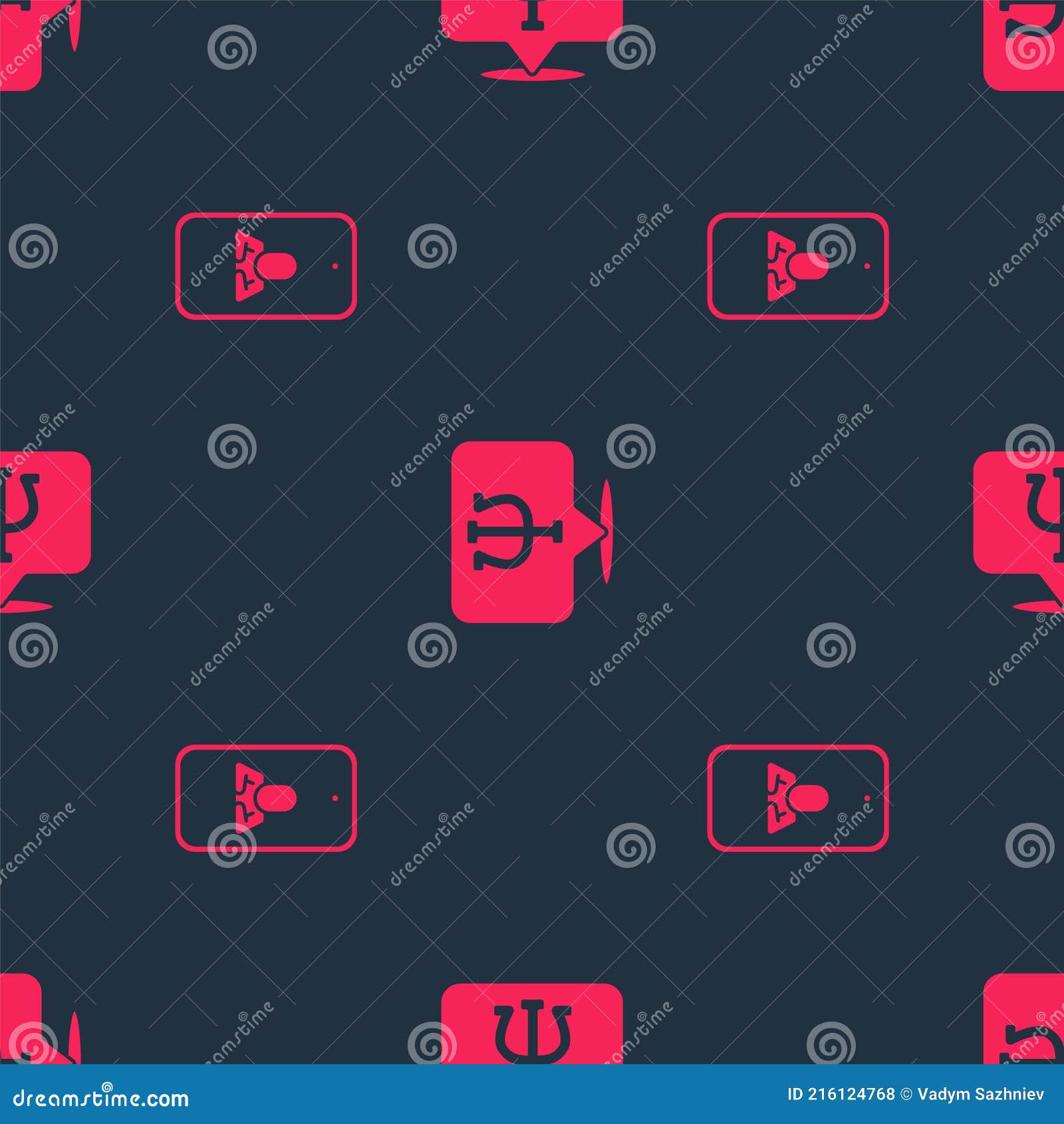 Set Psychologist Online and Psychology, Psi on Seamless Pattern. Vector ...