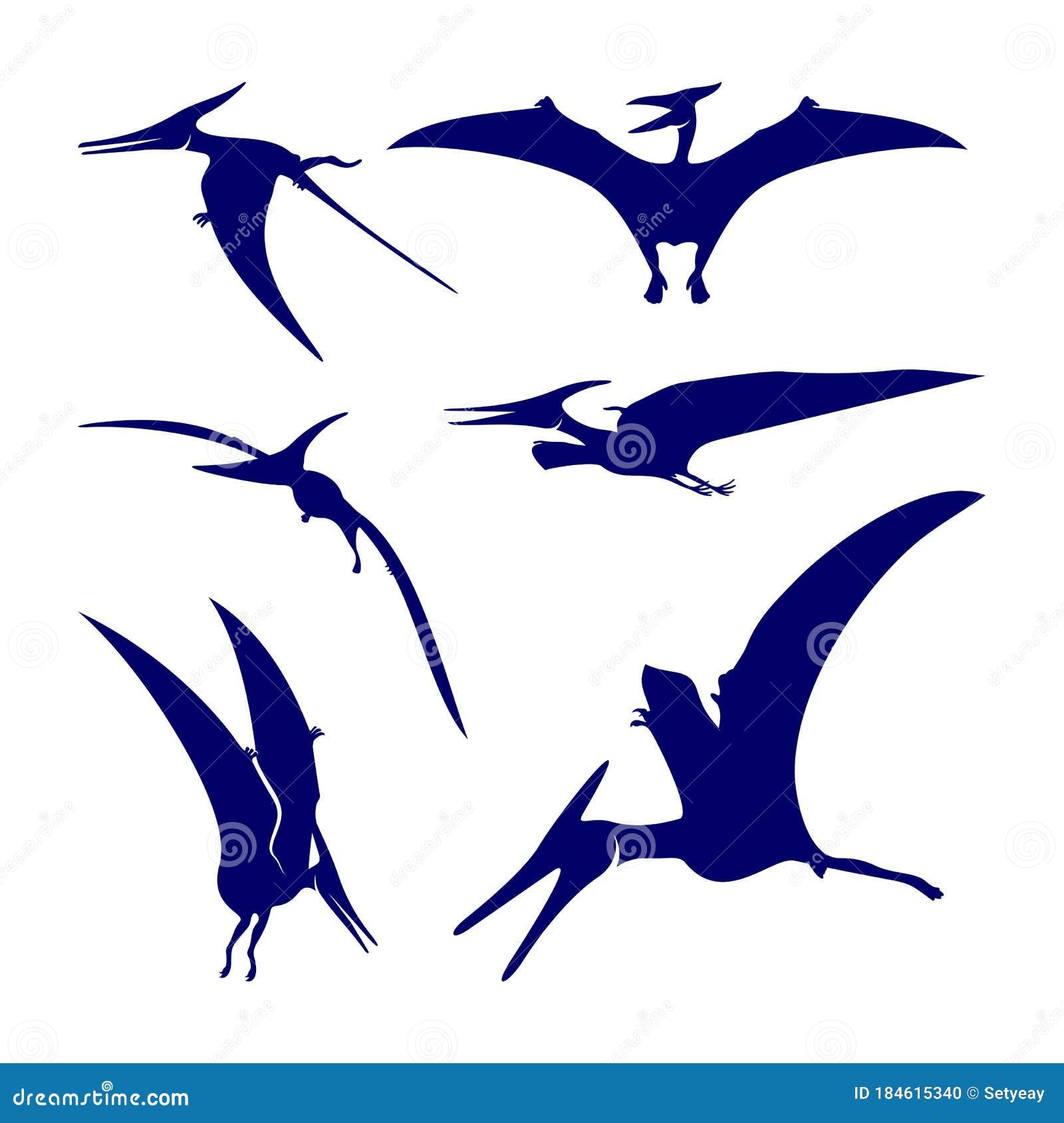 Set Of Pterosaurs Logo Design Vector. Icon Symbol. Template ...