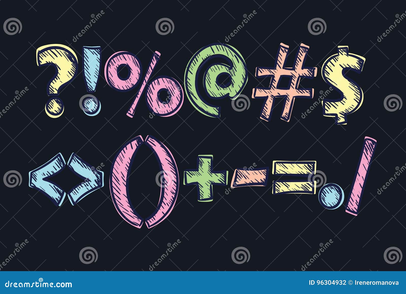 Set of Punctuation Marks. Alphabet & Number Stock Vector - Illustration ...