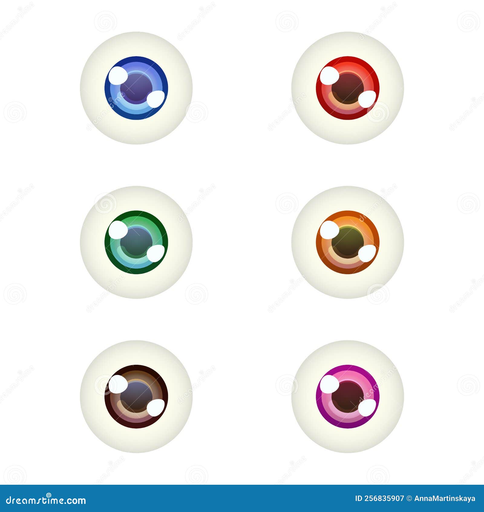 Set of Pupils of the Eye. Eye Ball of Different Colors Stock Vector ...