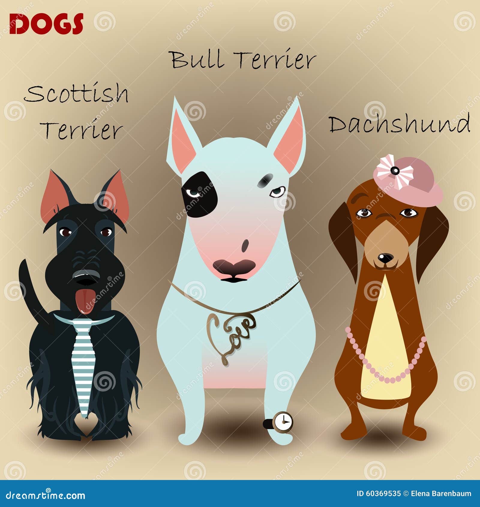 Set with purebred dogs stock vector. Illustration of icon - 60369535