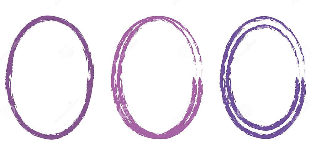 Set of Purple Frames. Vector Frames Isolated on White Stock Vector ...