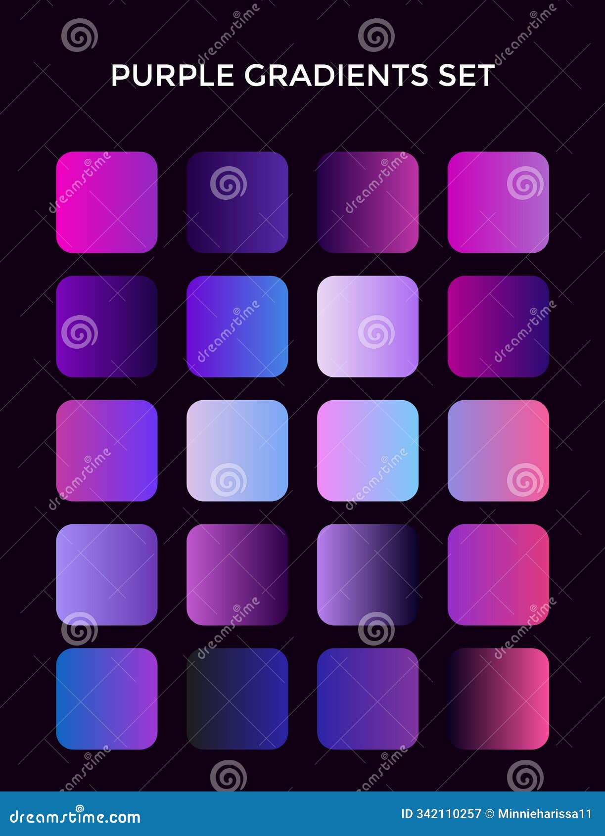 Set of purple gradients stock illustration. Illustration of creative ...