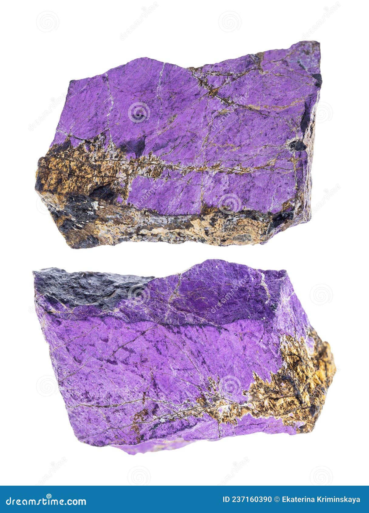 Set of Purpurite Stones Cutout on White Stock Photo - Image of ...