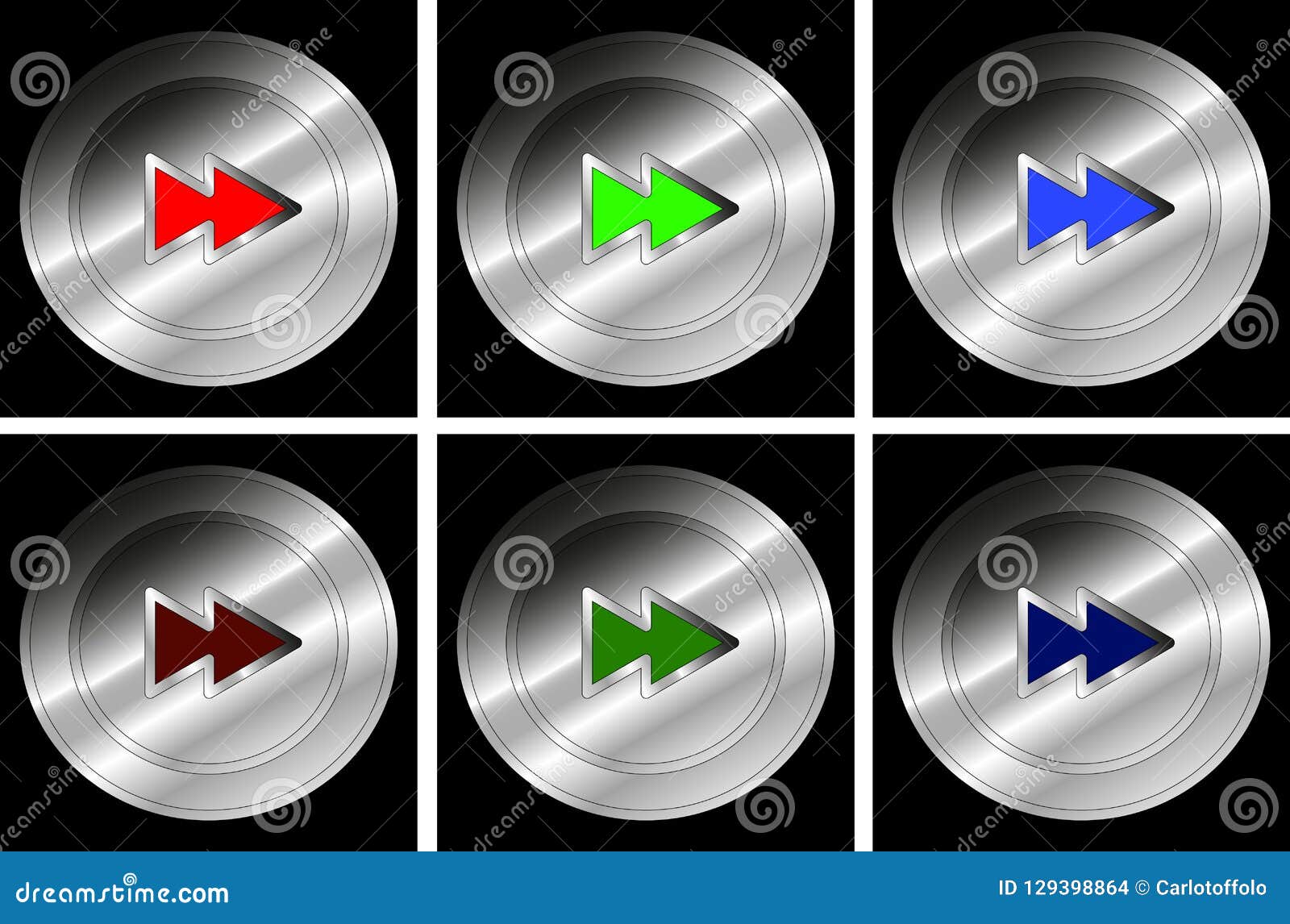 Set of Push Buttons for Fast Forward - Vector Stock Vector ...
